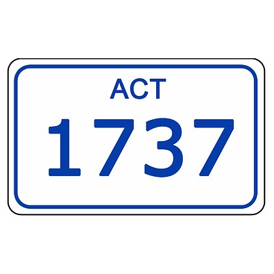 ACT Number Plate 1737 - Lot 877830 | CARBIDS