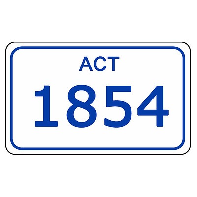 ACT Number Plate 1854 - Lot 885448 | CARBIDS