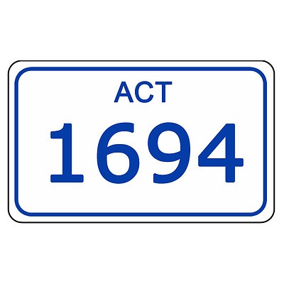 ACT Number Plate 1694 - Lot 897808 | CARBIDS