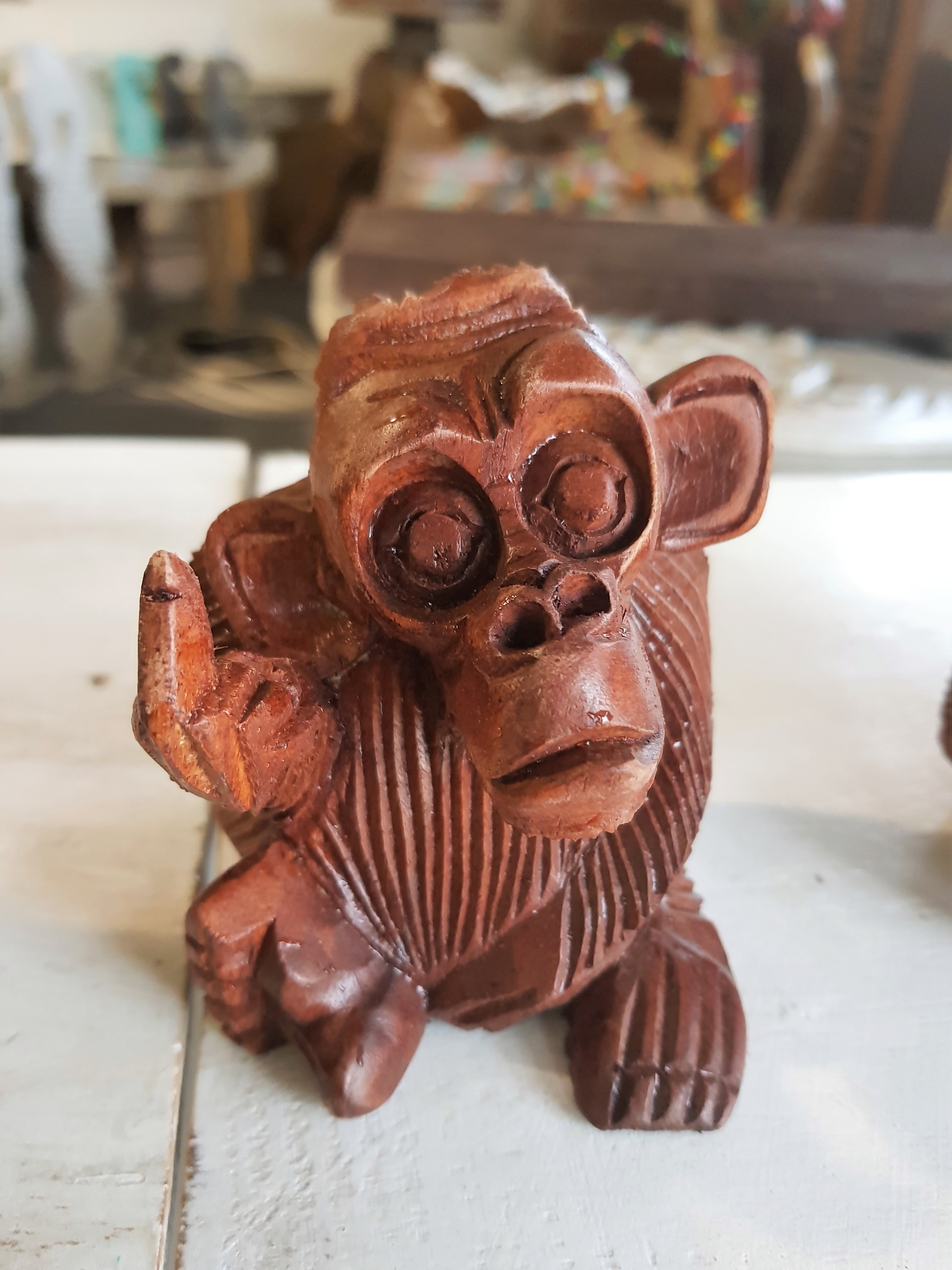 New Hand Carved Timber Monkey Statue - Lot 876756 | ALLBIDS