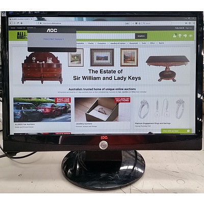 AOC 19 Inch LCD Monitor - Lot 996755 | ALLBIDS