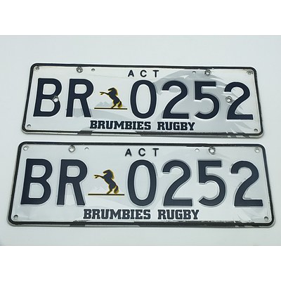 Brumbies ACT Number Plates BR - Lot 1011399 | CARBIDS