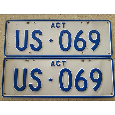 ACT Number Plate US-069 - Lot 1077847 | CARBIDS