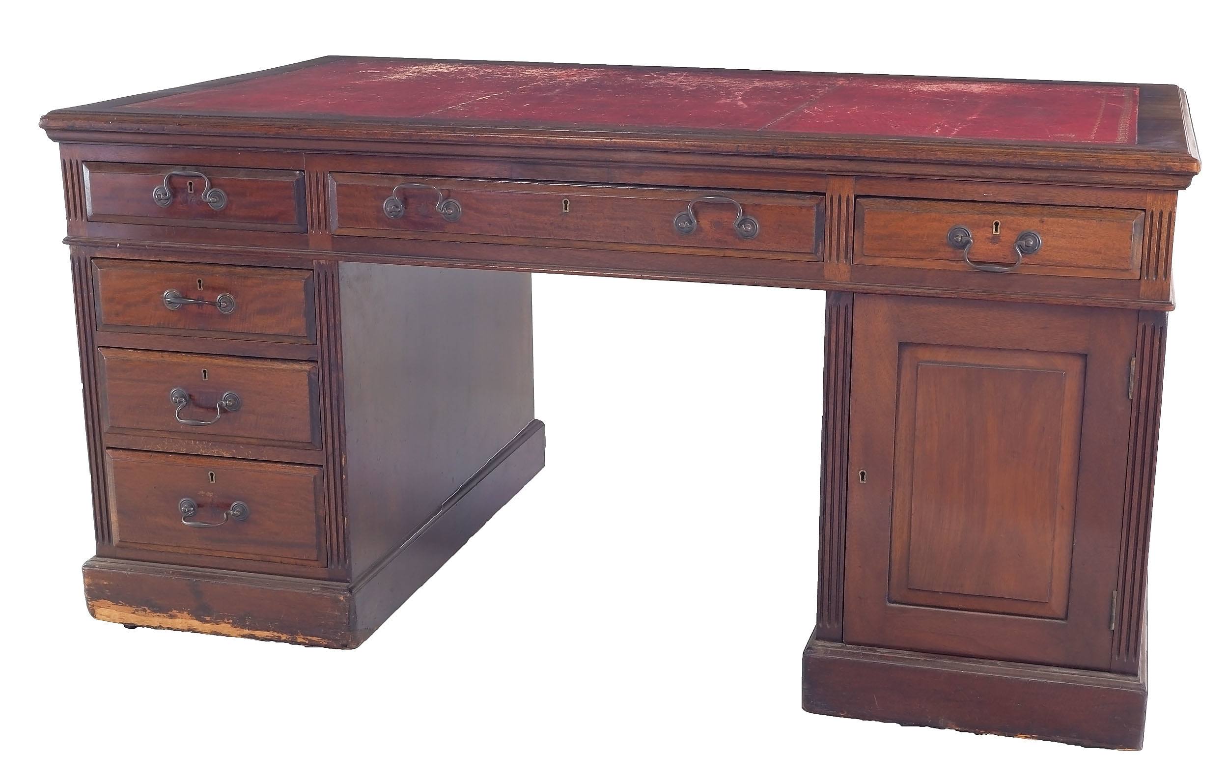 Senate Desk with Red Leather Inlay - Lot 1103167 | ALLBIDS