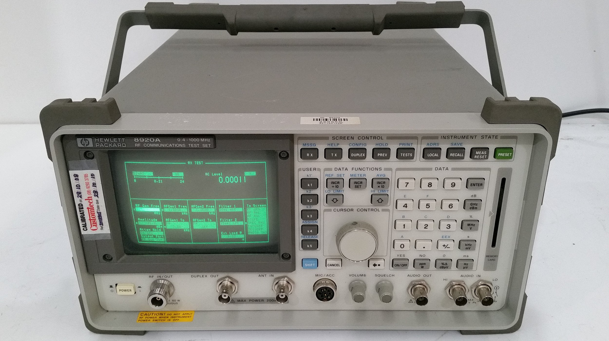 Hewlett Packard 8920A 0.4 1000MHz - Lot 1116156 | ALLBIDS