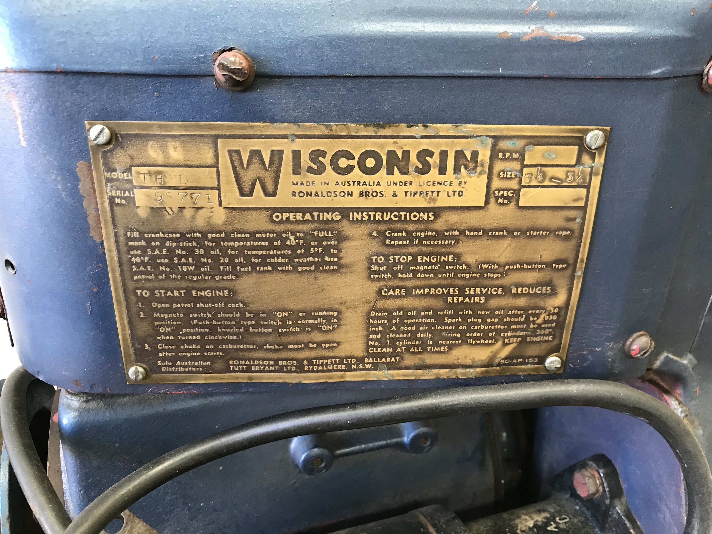 Vintage Wisconsin THD 3&1/4 Engine - Lot 1119379 | ALLBIDS